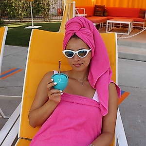 Kalmateh Silicone Yerba Mate Gourd and Bombilla Straw with Cleansing Brush- BPA Free, Ergonomic for Travel, Easy to Clean (Turquoise)