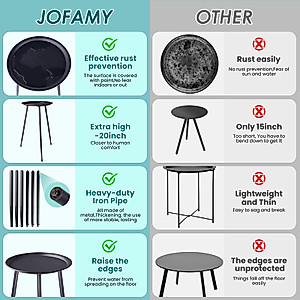 JOFAMY Black Metal Plant Stand Indoor Outdoor,Tall Flower Pot Holder,Mid Century Small Round Side Table,Modern Stools for Plants Indoor,Living Room