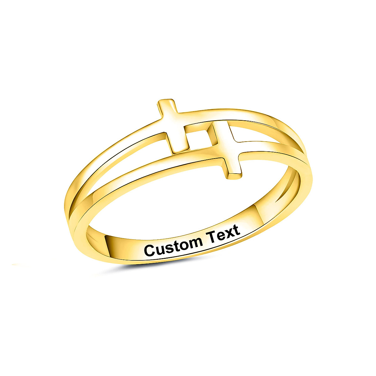 Cross Ring Dainty Rings for Women Purity Thumb Sterling Silver Mothers Mother Daughter Day Christian Jewelry Personalized Engraved Custom Name