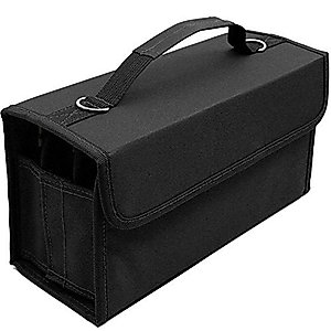 Handy 80 Slot Carrying Marker Case Holder for Primas Color Copic Marker Fits for Markers Pen from 15mm to 22mm Diameter (Black)