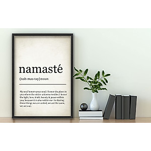 Namaste Definition Poster Yoga Zen Unframed 8x10 inc. Print Meditation Wall Art Gift for Yogi Yoga Studio Living Room Bedroom Decor Picture Wall Hanging Painting