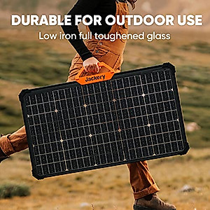 Jackery SolarSaga 80, Dual-Sided Panels Enhanced Power Generation Efficiency of 25%, IP68 Waterproof and Dustproof, Simple & Speedy Setup, Compatible with all Jackery Stations, Made for Outdoors
