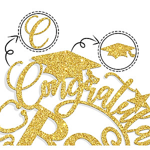 Ferburitar Congratulations BSN Cake Topper, Congrats Nurse/RN Cake Decor, 2025 Nursing School Grad Graduation Party Decorations Supplies, Gold Glitter