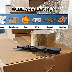 Lichamp 6-Pack Folding Utility Knife Box Cutter, Quick Change Razor Knife Utility Pocket Construction Blade Knife, (Black, C6BK)