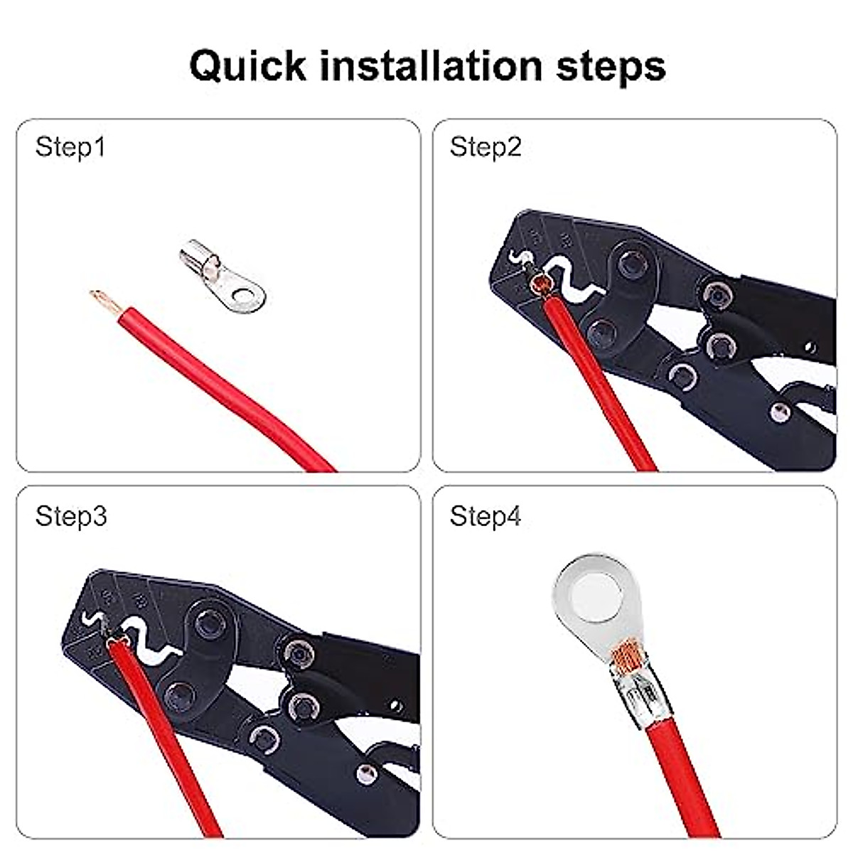 Crimping Pliers Crimping Tool for 50 Amps 600V Connector Cutting Wire Terminal HS-16 1.25-16mm²,Clamp Terminal Cable Lugs Cutter Crimping Pliers Crimping