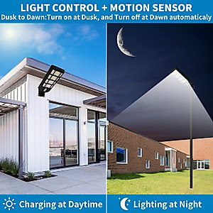 SUN NEED Solar Street Light,400W Solar Street Lights Outdoor Dusk to Dawn Motion Sensor with Remote Control IP67 Waterproof Solar Outdoor Light for Parking lot Backyard Street Garden etc