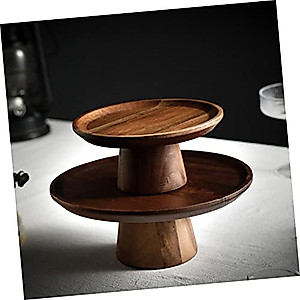 GRIRIW Tall Cake pan Wood Serving Tray Wood Tray Trays for Coffee Table Christmas Display Tower Rustic Cake Plate Cupcake Stand Coffee Table Plate Organizer Trays Candy nut Tray Food