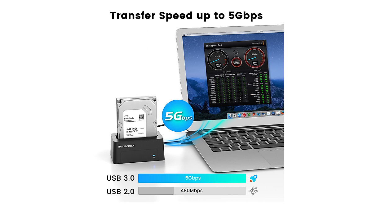 INDMEM SAS to USB 3.0 Adapter - High Speed Docking Station