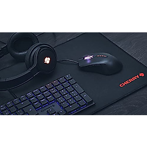 Cherry MC 2.1 Wired Gaming Mouse RGB Lighting with Programmable Buttons and User Profiles. Fits in Your Hand. Right Handed. 5000 DPI Pixart Sensor. Black
