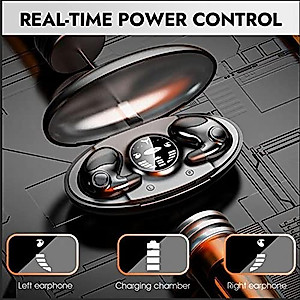 KOURM Invisible Sleep Wireless Earphone Ipx5 Waterproof，Invisible Earbuds Wireless Bluetooth，5.3 Headphones Touch Control，with Wireless Charging Case, Double Noise Cancelling (Black)