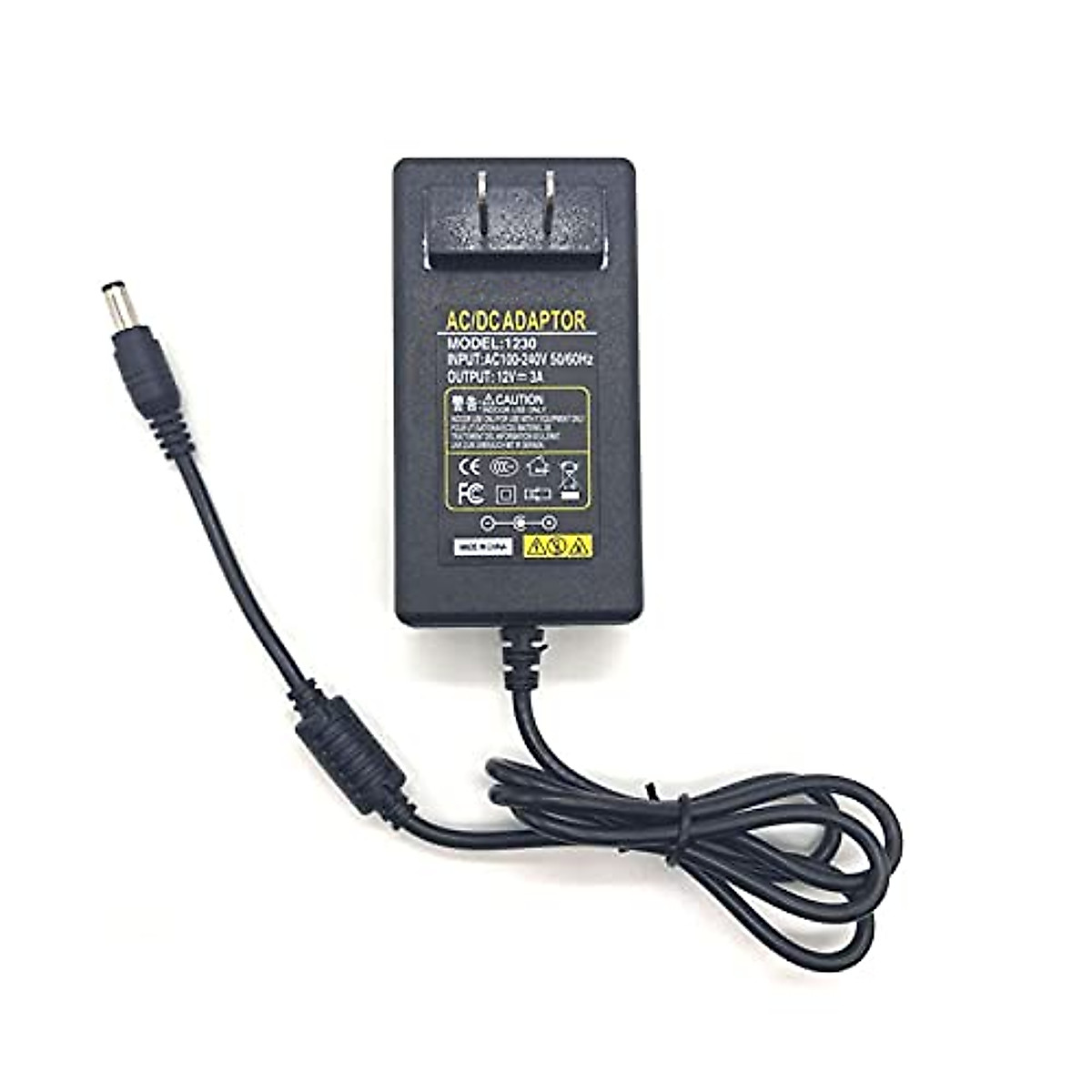 12V 3A Power Supply Adapter, 100V-240V to 12V 3A Wall Mounted 12V Switching for DC12V CCTV Camera LED Strip Light rc Balance Charger with 5.5X2.1 DC Female Plug to Screw Connection (2PACK)