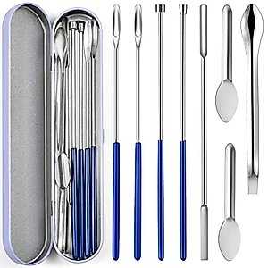 8 Piece Capsule Filling Machine Kits for Empty Pill Capsules Filler, Home & Lab Supplies - Micro Tiny Spoon Spatula, Lab Scoop Filling Tray, Herb Powder Tamper Tool, Gel Capsules Size #000 00 0 1 2 3