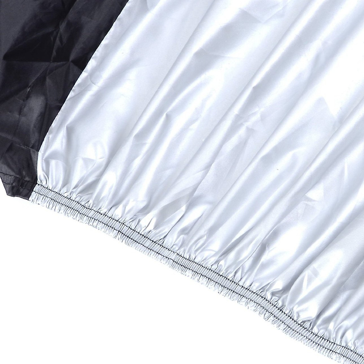 Maveek 1 Bike Waterproof Rain Cycle Bicycle Cover Dust UV Resistant, Dirt Bike Cover for Outdoor Indoor Storage, Water Snow Winter Summer All Weather Garage Road Windproof Durable (Black & Silver)