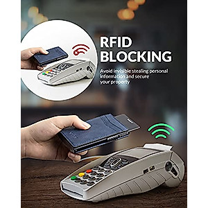 VULKIT Men's Slim Wallet Pop Up Card Holder RFID Blocking Metal Wallet Minimalist Design Holds Up to 11 Cards