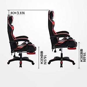 Comfort Office Chair Office Chair Ergonomic Desk Chair Height Adjustable Computer Chair Comfortable Armrest Gaming Chair Home Executive Chairs Firm Seat Cushion (Black+White)