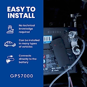 GPS7000 GPS Tracker for Vehicles - Hidden Tracking Device for Any Vehicle - Easy Installation on Car's Battery- 10 Days of Service - Subscription Required - Low Cost Subscription Plan Options