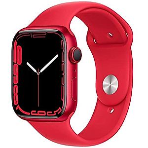 Apple Watch Series 7 (GPS + Cellular, 45mm) Red Aluminum Case with Red Sport Band (Renewed)