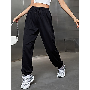 WDIRARA Women's Skeleton Hand Print Elastic Waist Long Jogger Pants Sweatpants Multicolor XL