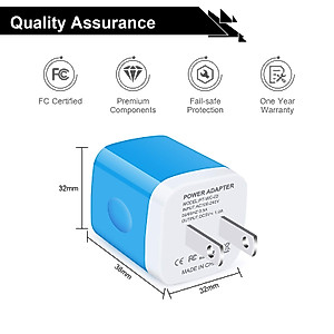 USB Plug in Wall Charger, Fast Charger Box for iPhone, USB Block, NonoUV 4Pack Single Port Charger Plug Power Adapter for iPhone 15 14 13 12 11 Pro Max SE XR XS X 8 7 6 6s Plus,Android,Samsung,Kindle