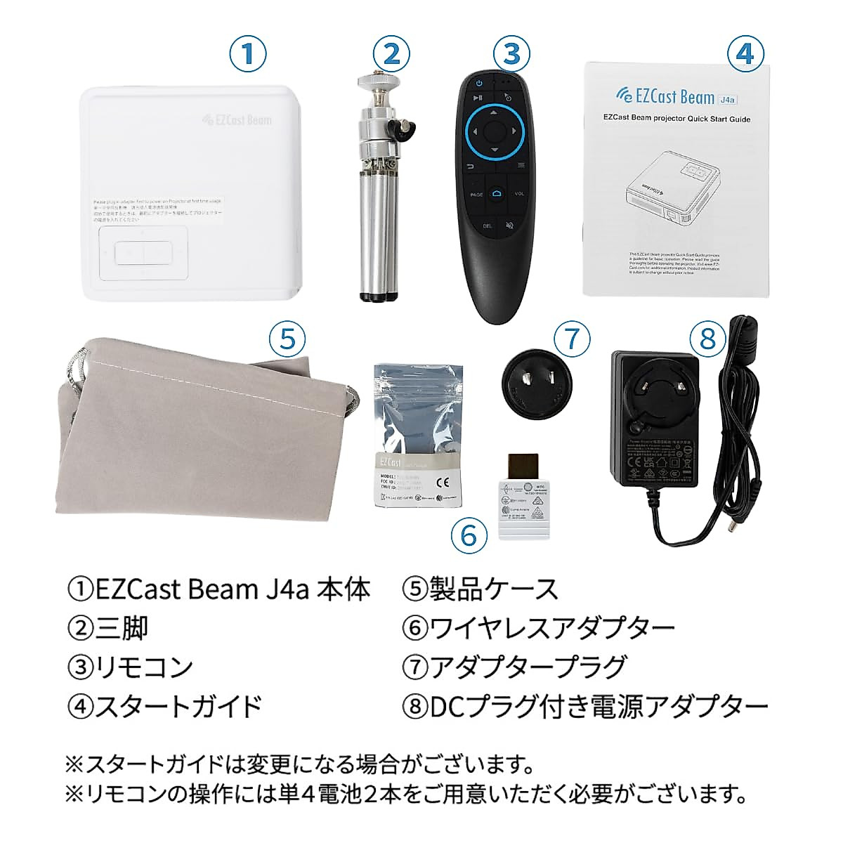 Outdoor Ultra Portable Pico Projector EZCast Beam J4a | WiFi Bluetooth Projector, Android 10, Supports Netflix, Battery for 4 hrs on a Playtime, DLP, 300 ANSI, 100" Displays, Compatible w/ HDMI, USB