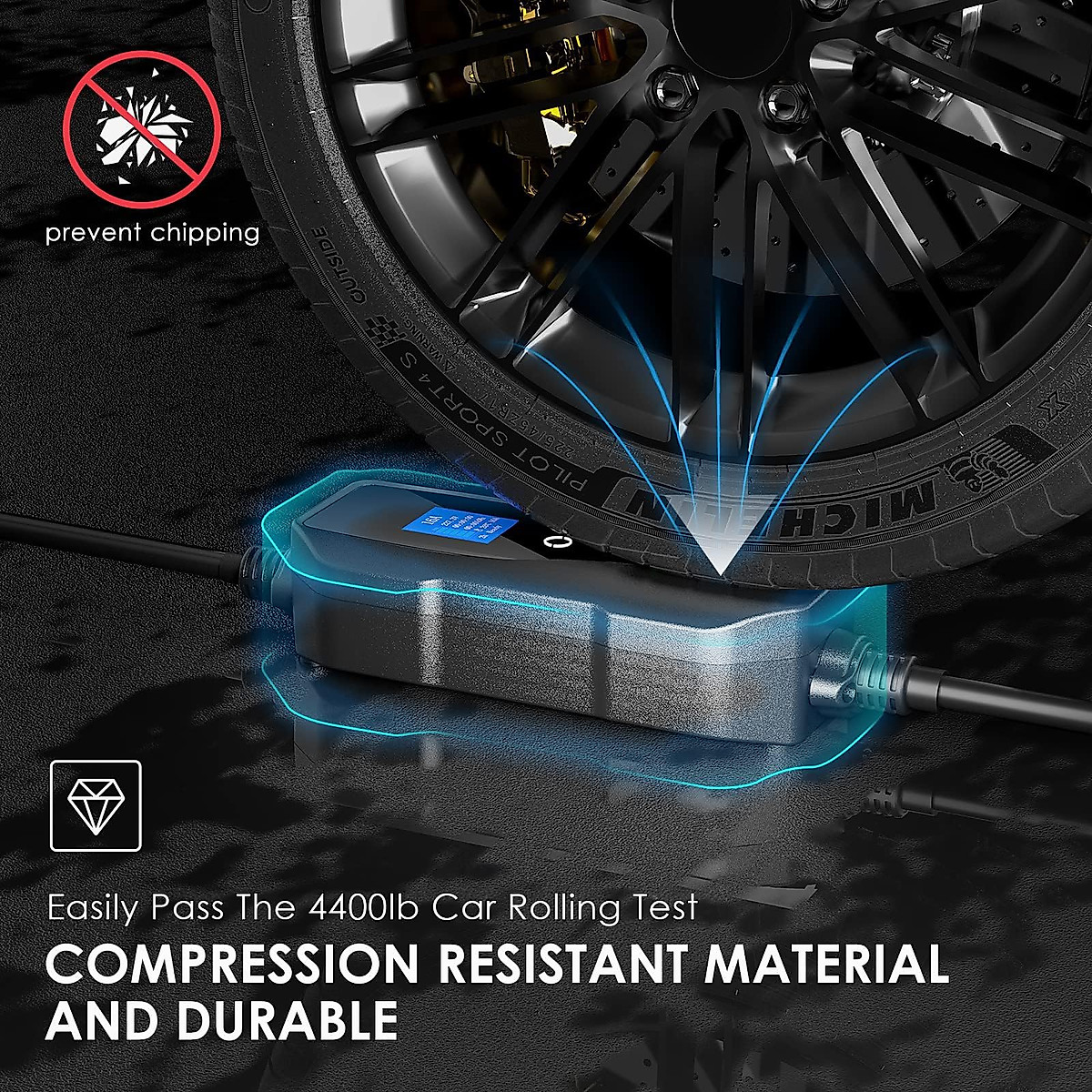 EVJUICION Level 2 EV Charger 32Amp 7.68kW 240V NEMA 14-50 Plug 25FT Cable Current Adjustable Delay Charging Home Portable Electric Vehicle Charger Fits All J1772 Electric Car for Indoor Outdoor