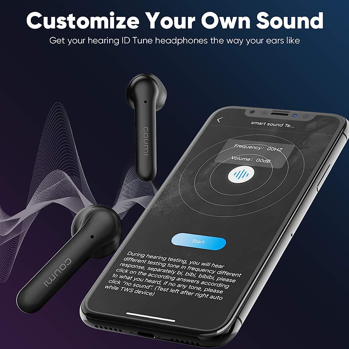 [2021 Upgraded]Wireless Earbuds Bluetooth 5.0 Earphones 4 Mics ENC Noise Cancelling for Call,Hi-Fi Stereo Sports Earbuds,IPX7 Waterproof,32 Hrs Playback Wireless Charging for iPhone and Android,Black