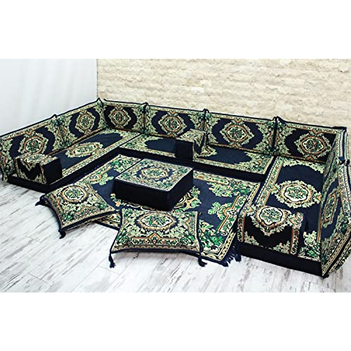 Arabic U Shaped Floor Seating Sofa, Arabic Living Room Furniture, Arabic Majlis Sofa (With PREMIUM FOAM)