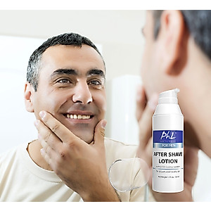 PHL Naturals Unscented Aftershave for Men, After Shave Lotion - Soothes, Moisturizes, Repairs Skin & Prevents Razor Burn, Smooth Soft Finish, 1.75 oz / 51.7 ml