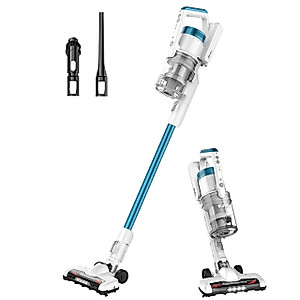 Eureka RapidClean Pro Lightweight Cordless Vacuum Cleaner, High Efficiency Powerful Digital Motor LED Headlights, Convenient Stick and Handheld Vac, Essential, White
