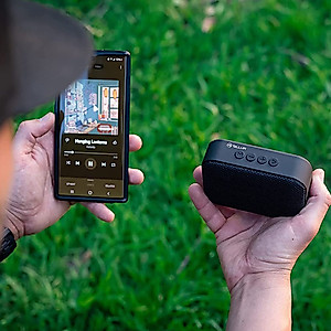 TELLUR Callisto Portable Bluetooth Speaker, Ultra Compact Fabric Design, FM Portable Radio Speaker, Hands-Free, USB, MicroSD/TF, MicroUSB Aux Port (Black)