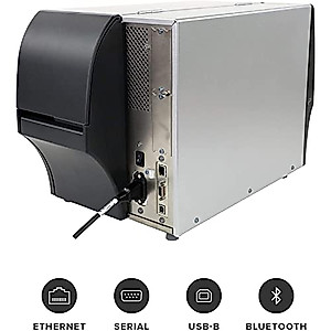 ZEBRA ZT411 Thermal Transfer and Direct Thermal Industrial Printer, Gray - USB 2.0, Serial, Ethernet, Bluetooth 4.1 Connectivity, 4-Inch Max Print Width, 203 DPI, Monochrome Barcode Label - JTTANDS