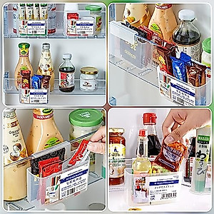Klyuqoz Mini Fridge Accessories Pack of 6, Refrigerator Door Organizer, Condiment Organizer, Mini Hanging Storage Boxes for Home Kitchen Saucing Storage, Clear