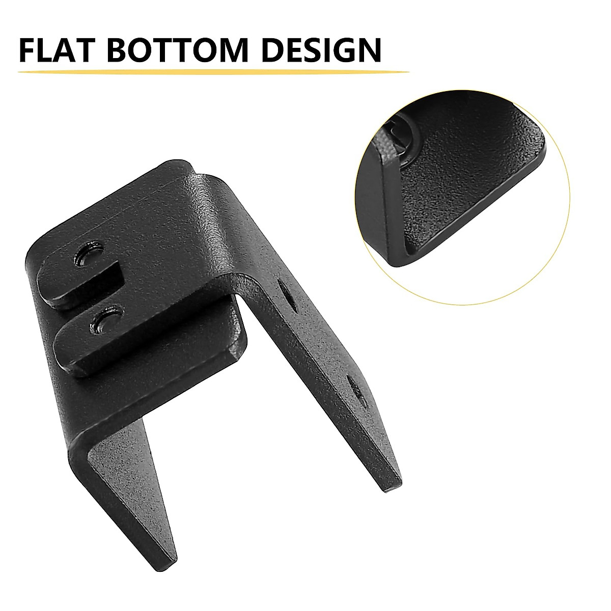 Sliding Barn Door Bottom Floor Guide, 4 Pcs U Shape Sliding Barn Door Hardware, Black Adjustable Floor Guide Wall Mount & Flush Flat Bottom Design for Door Cabinet, Up to 1-7/16" W 1-7/8" H