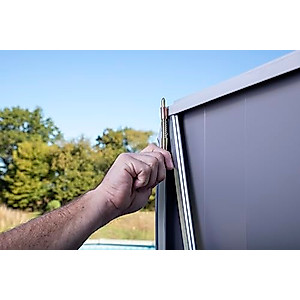 Arrow Shed Designed 6' x 3' x 6' Compact Outdoor Metal Backyard, Patio, and Garden Shed Kit, Flute Gray and Anthracite