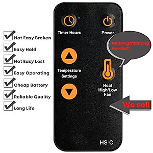 GENGQIANSI Replacement for Heat Surge Electric Fireplace Heater Remote Control WR18D
