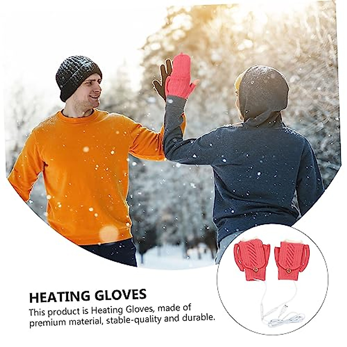 CLISPEED 1 Set Heated Gloves Ski Gloves Hand Warmers Gloves PC Laptop Warm Laptop Gloves Warming Gloves USB Heated Gloves for Typing Sports Thermal Gloves Electric Thermal Mitts Hand Covers