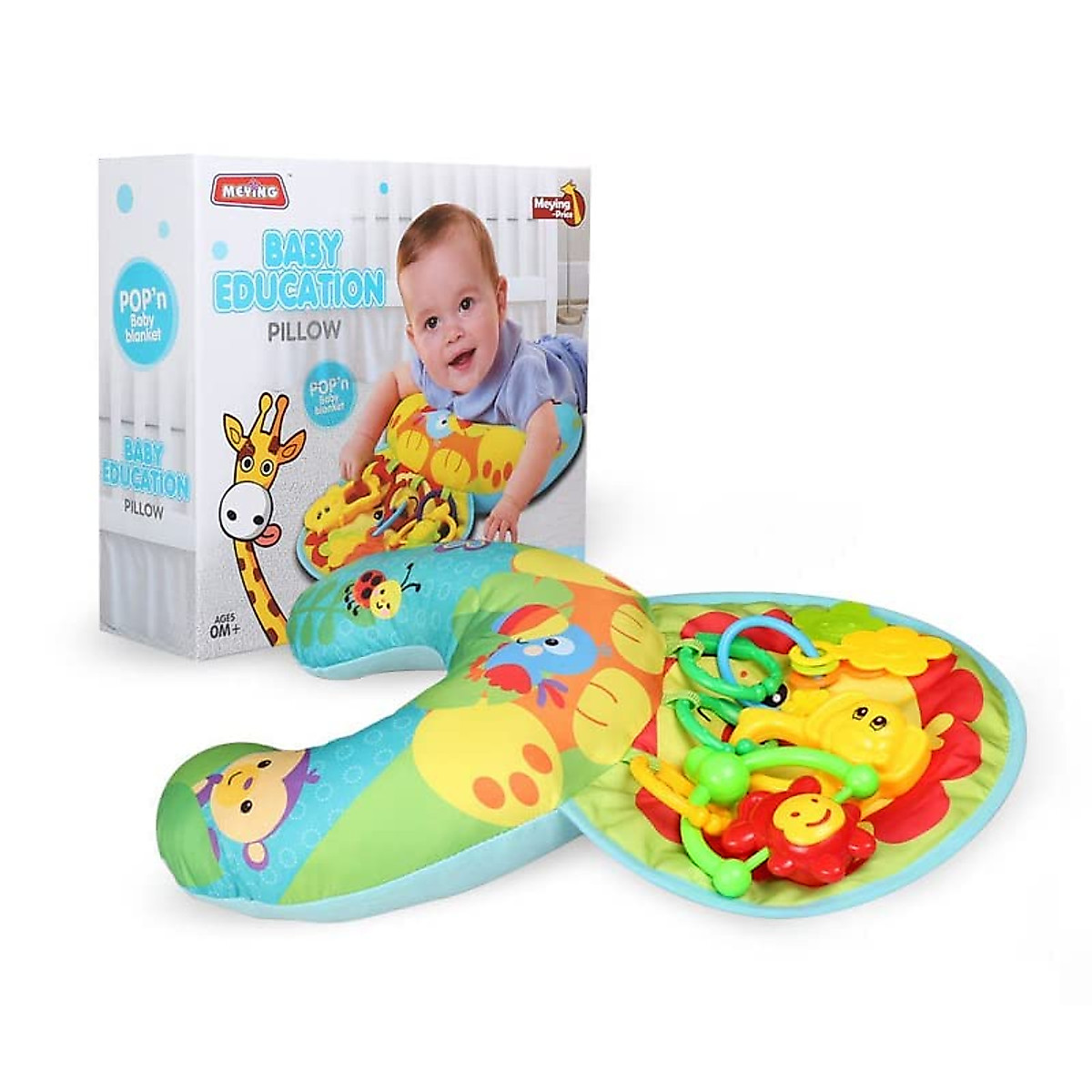 Chanys Tummy Time Toys & Pillow Set Adorable Essentials for Babies 0-6 Months - Perfect Baby Play Mat for Boys and Girls