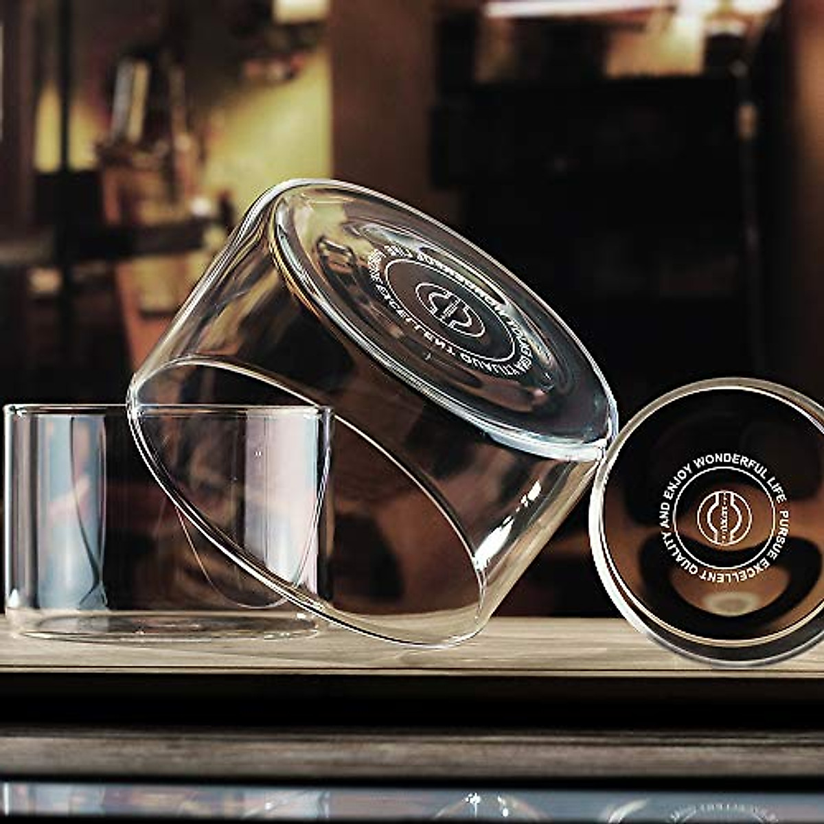 LUXU Glass Salad Bowl Set of 3 Glass,1 of 46OZ Salad Bowl,1 of 29 OZ Mixing bowl,1 of 15 OZ Fruit Bowl