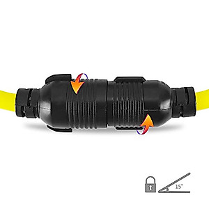 HENGYI Name L14-30P to L14-30R Heavy Duty Generator Locking Power Cord,Generator Extension Cord,SJTW 10GUAGE,Generator Power Cord up to 7500W,30A,Yellow,4 Prong,10FT