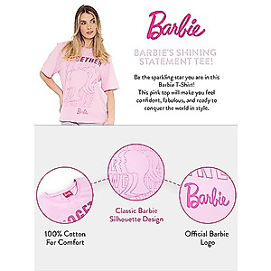 Barbie T Shirt Women Cotton Ladies Tshirt | Womens Summer Clothes | Pink XXL