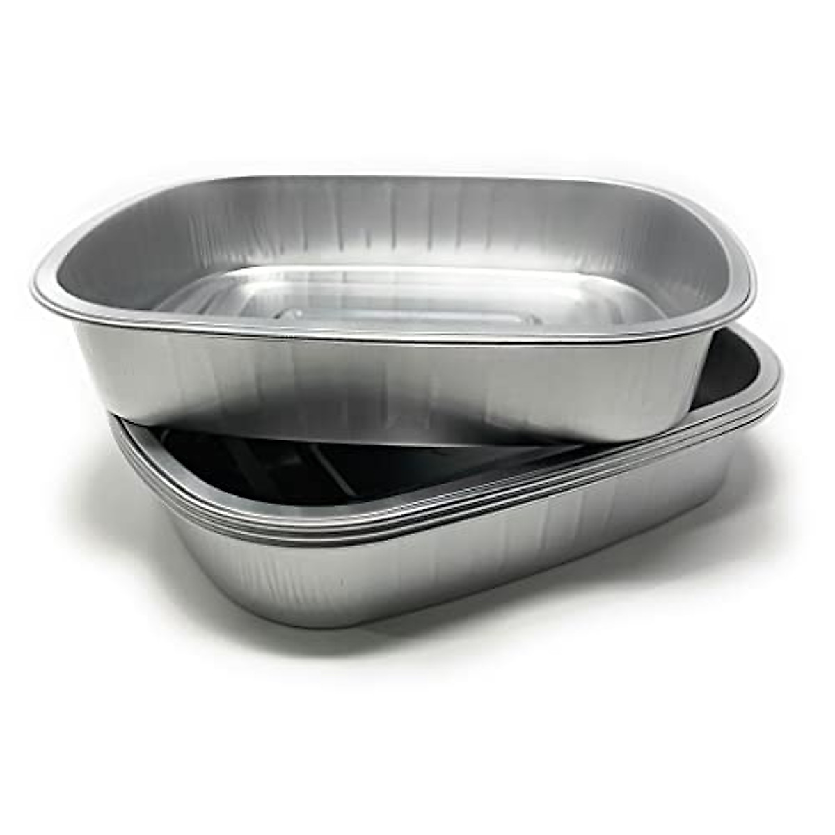 ShopexZone ReHeatables Aluminum Food and Storage Containers Reusable and Disposable Tray with Lids Freezer Oven Safe Meal Prep Baking Roasting Storing Reheating Perfect for Holidays | Medium, 4 Pack