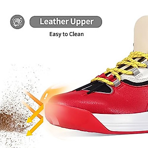 Men's Casual Walking Breathable Shoes,Fashion Lace up Shoes Non Slip Running Tennis Skate Sneakers for Women's Red 39