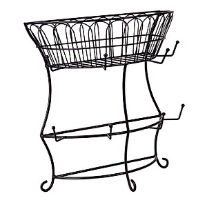 Mind Reader Alloy Collection Single Serve Coffee Storage and 8 Mug Rack, 22 Pod Capacity, Countertop Organizer, Metal, Black