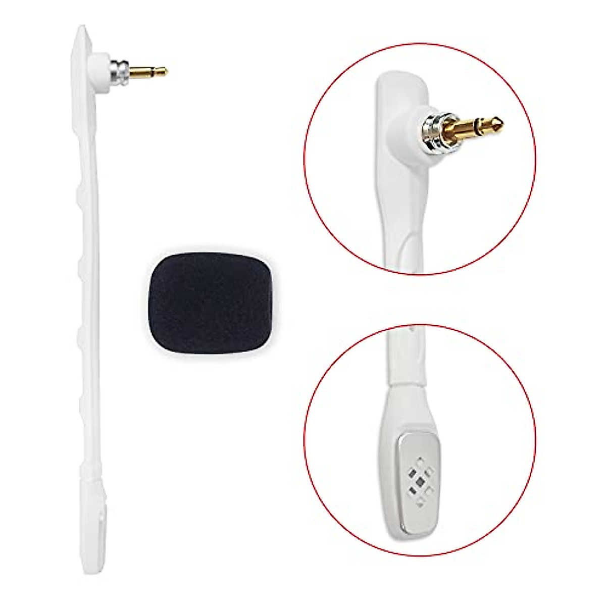 Microphone Replacement for Astro A40 TR A40 Gaming Headset, Detachable Noise Cancellation White Mic with Foam Cover, Works on PS5 PS4 Xbox Series X/S