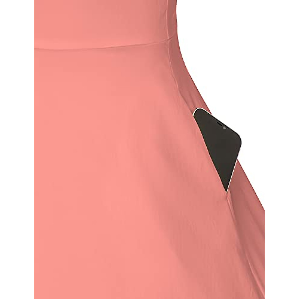 GownTown Women's 1950s Vintage Dresses Cap Sleeves Cocktail Stretchy Dresses with Pocket Red