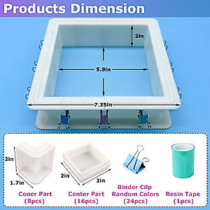 Nomanak 2-Pack Adjustable Mold-Housing for Silicone Molds-Making - Silicone Molds, Mold Making Silicone Rubber, Mold Housing Kit, Housing Frame for DIY Candle Molds, Soap Molds Making, Resin Molds.