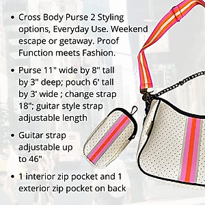 Dallas Hill Designs Crossbody Messenger Neoprene Purse for Women | Ladies Handbag | Adjustable and Detachable Shoulder Strap