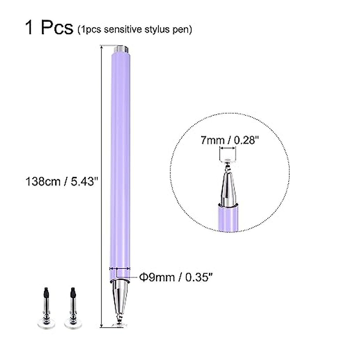 MECCANIXITY Stylus Pens for Touch Screens Magnetic 2 Fine Point Disc Universal Capacitive Pen Sensitivity for All Capacitive Touch Screen, Purple