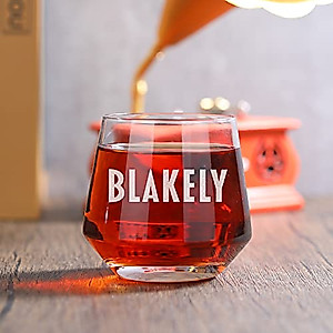 Personalized Whiskey Glass Engraved with Your Custom Text -12oz Customized Glass for Old Fashioned, Cocktails or Bourbon (13oz Whisky Rock)