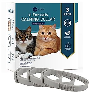 Calming Collar for Cats 3 Pack Efficient Relieve Anxiety Stress - 60 Days Long Lasting Cat Pheromone Collar and Cat Calming Collar for Anxiety GAAMS
